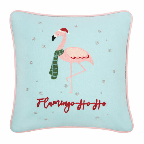 Наволочка декоративная новогодняя 45x45 Flamingo-Ho-Ho