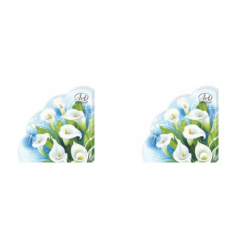 Bouquet Art Салфетки бумажные Rondo Белые лилии, 3 слоя, 12 шт, 2 уп