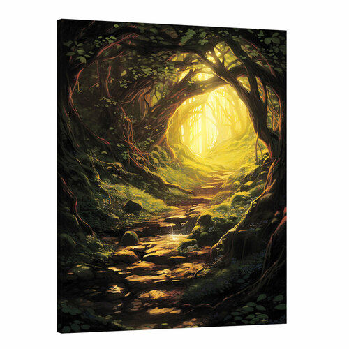 Интерьерная картина 50х70 "Приют в лесу"
