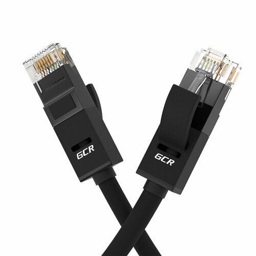 LAN кабель GCR для подключения интернета cat5e RJ45 1Гбит/c 4 м патч корд черный