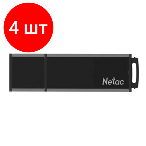 Комплект 4 шт, Флеш-диск 16GB NETAC U351, USB 3.0, черный, NT03U351N-016G-30BK