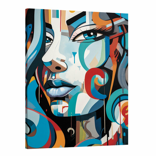 Интерьерная картина 50х70 "Граффити: встреча стилей"