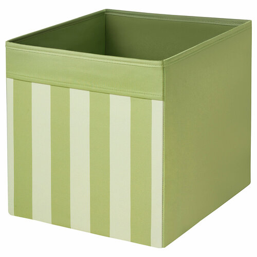 Дрёна икеа Коробка, 33x38x33 см, с рисунком зеленый /бежевый