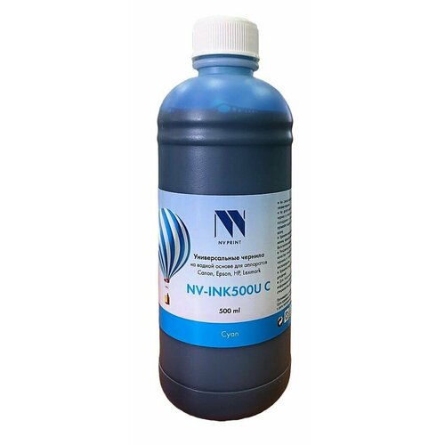 Чернила универсальные NV Print INK500UC Cyan для принтеров Сanon / Epson / НР / Lexmark / 500 ml