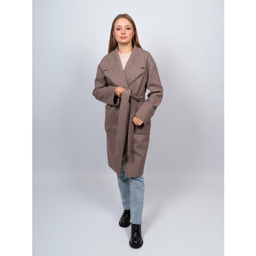 Пальто, размер 48, коричневый