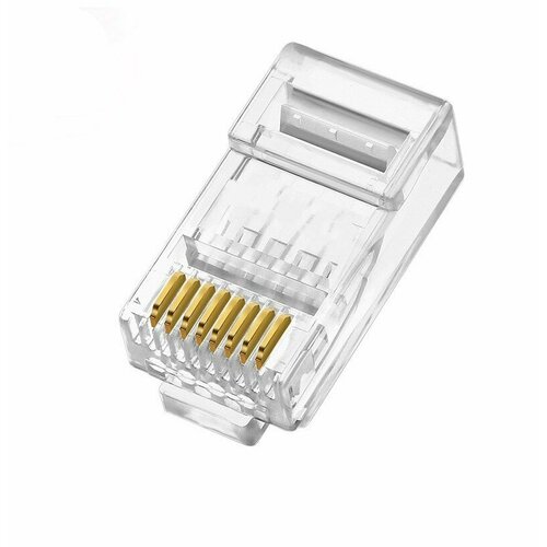 Коннектор RJ-45, разъем для витой пары Filum FL-NA-PLUG5E-5, 5E кат, 6 мкм, для одножильного кабеля, уп/100 шт