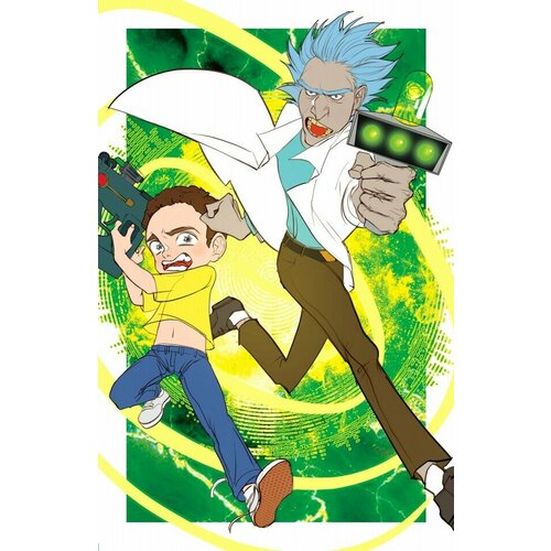 Плакат, постер на холсте Rick and Morty/Рик и Морти. Размер 21 х 30 см