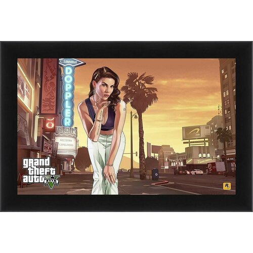 Плакат, постер на холсте Grand Theft Auto V. Размер 30 х 42 см