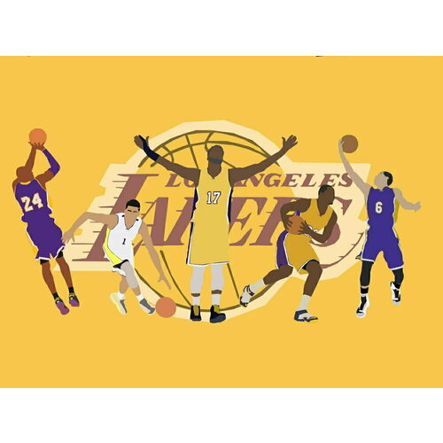 Плакат, постер на холсте Lakers LA/Лос-Анджелес Лейкерс/спорт. Размер 60 х 84 см