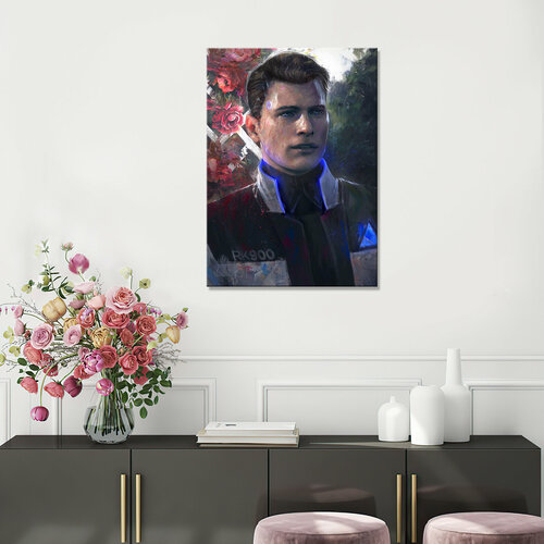 Интерьерная картина на холсте -Коннор и розы Детроит стать человеком 50х70