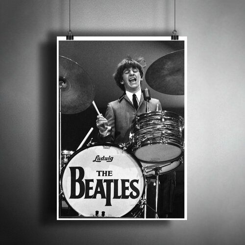 Постер плакат для интерьера "Британская рок-группа The Beatles (Битлз). Джон Леннон, Пол Маккартни"/ A3 (297 x 420 мм)