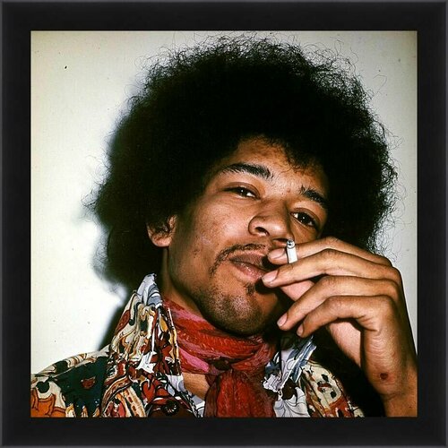 Плакат, постер на холсте Джими Хендрикс. Jimi Hendrix. Размер 42 х 60 см