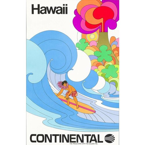 Плакат, постер на холсте Hawaii/Гаваи. Размер 60 на 84 см