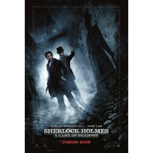 Плакат, постер на холсте Шерлок Холмс: Игра теней (Sherlock Holmes: A Game of Shadows, 2011г). Размер 21 х 30 см