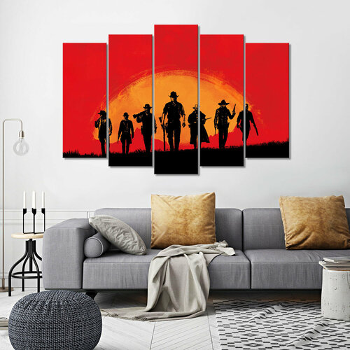 Модульная картина/Модульная картина на холсте/Модульная картина в подарок/ Ред Дед Редемшин 2 (2) - Red Dead Redemption 2 (2) 150х100