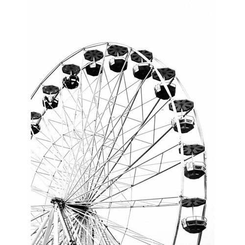 Плакат, постер на бумаге Ferris wheel/Колесо обозрения/черно-белый. Размер 30 х 42 см