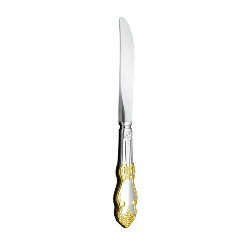 Кольчугинский мельхиор Нож для масла "Серебряная роза" посеребренный с позолотой (C28008)