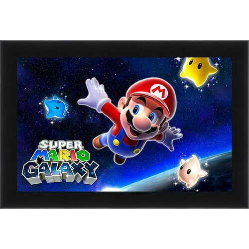 Плакат, постер на бумаге Super Mario Galaxy. Размер 30 х 42 см
