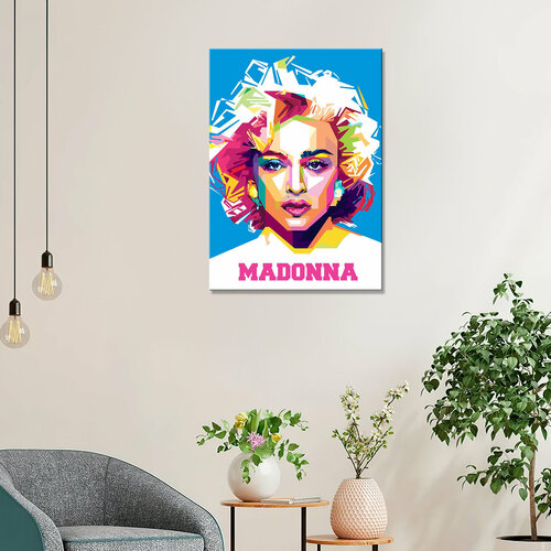 Интерьерная картина на холсте - Мадонна геометрия арт яркий цветной 30х40