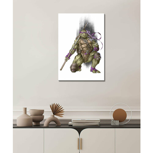 Интерьерная картина на холсте - Черепашки ниндзя Дон с сюрикеном 50х70