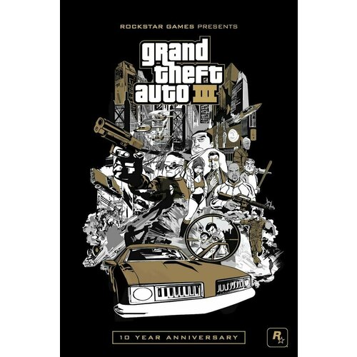 Плакат, постер на холсте Grand Theft Auto/Большое Автоограбление. Размер 42 на 60 см