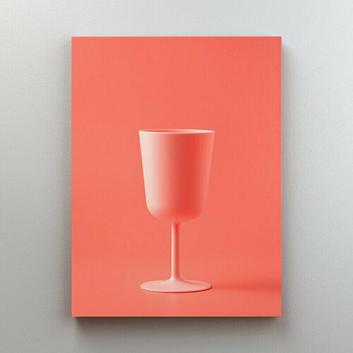 Интерьерная картина на холсте "Розовый бокал", размер 30x40 см