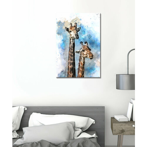 Картина - Жираф, жираф красками, арт жираф, пятнистый жираф (35) 20х30