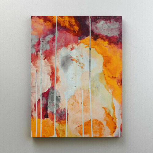 Интерьерная картина на холсте "Абстрактная живопись - акварельные разводы", размер 22x30 см