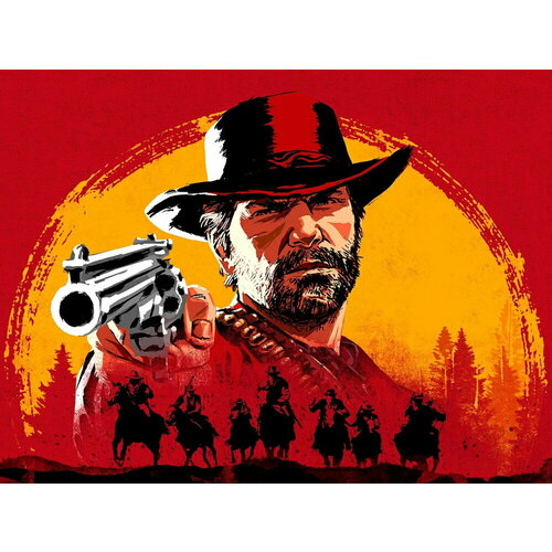 Плакат, постер на холсте Red Dead Redemption 2/игровые/игра/компьютерные герои персонажи. Размер 42 х 60 см