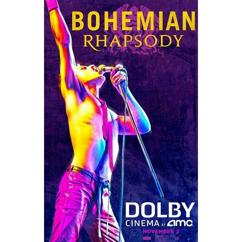 Плакат, постер на бумаге Богемская рапсодия (Bohemian Rhapsody, 2018г). Размер 30 х 42 см