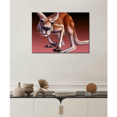 Картина - кенгуру, арт, большой кенгуру, минимализм (2) 60х80