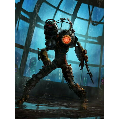 Плакат, постер на холсте BioShock/Биошок/игровые/игра/компьютерные герои персонажи. Размер 42 х 60 см