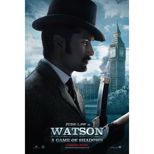 Плакат, постер на бумаге Шерлок Холмс: Игра теней (Sherlock Holmes: A Game of Shadows, 2011г). Размер 30 х 42 см