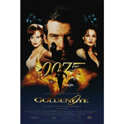 Плакат, постер на бумаге Джеймс Бонд 17-Золотой глаз (GoldenEye), Мартин Кэмпбелл. Размер 30 х 42 см