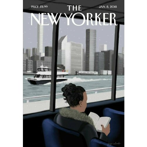 Плакат, постер на бумаге The New Yorker (Jan. 8, 2018). Размер 21 на 30 см