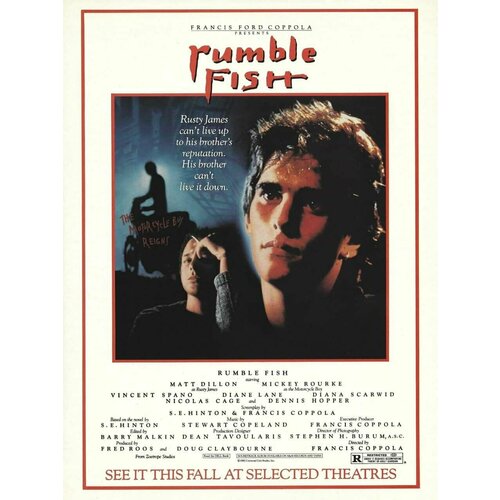 Плакат, постер на холсте Бойцовая рыбка (Rumble Fish, 1983г). Размер 30 на 42 см