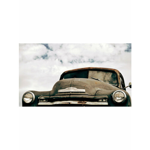 Плакат, постер на бумаге Старинный ржавый автомобиль. Размер 21 х 30 см