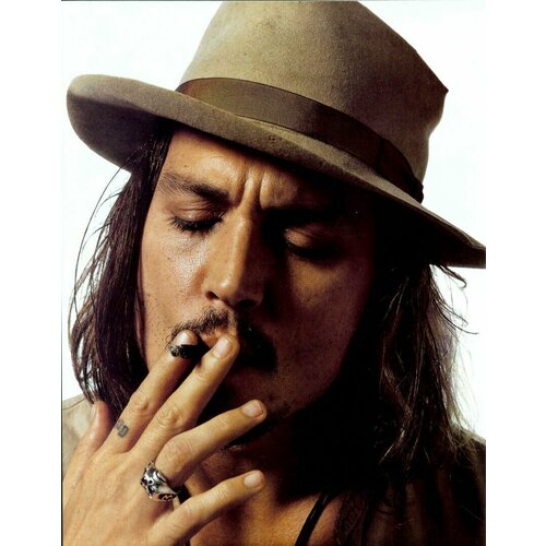 Плакат, постер на холсте Johnny Depp, Джонни Депп. Размер 21 х 30 см