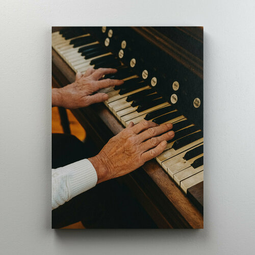 Интерьерная картина на холсте "Пианист" музыка и музыканты, размер 22x30 см
