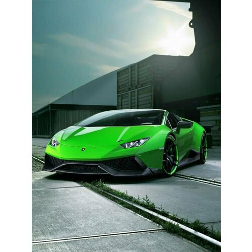 Плакат, постер на бумаге Lamborghini Huracan, Ламборджини. Размер 21 х 30 см