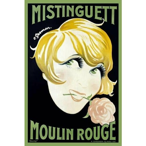 Плакат, постер на холсте иностранный Mistinguett Moulin Rouge. Размер 30 х 42 см