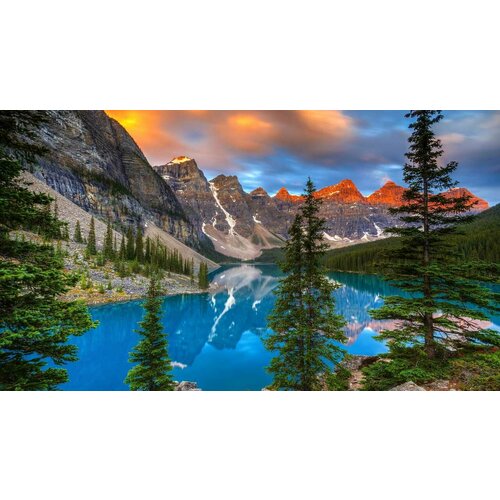 Картина на холсте 60x110 Альянс Лес "Канада пейзаж Альберта" на подрамнике / интерьер/ декор