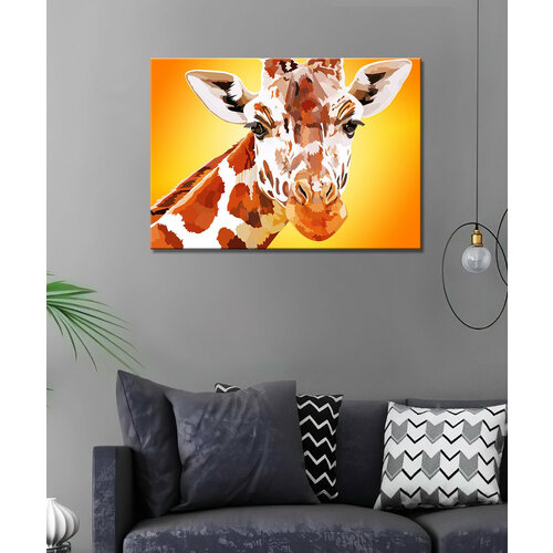 Картина - Жираф, жираф красками, арт жираф, пятнистый жираф (19) 20х30