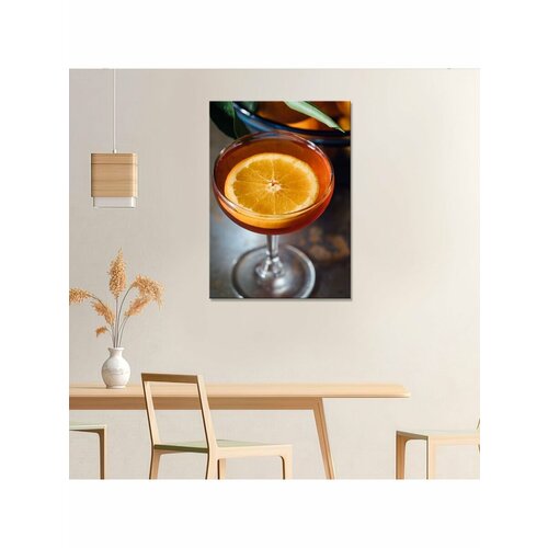 Картина на холсте с подрамником коктейль с апельсином 40х60