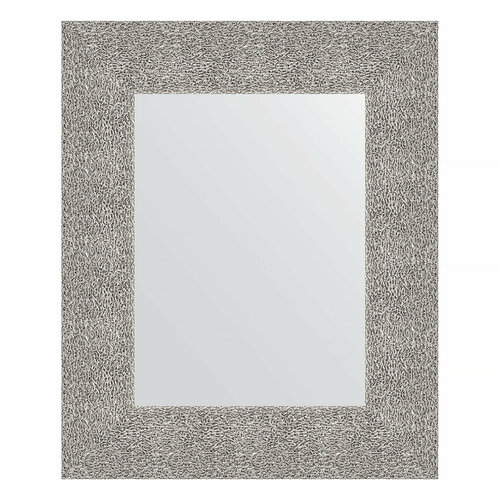 Зеркало настенное EVOFORM в багетной раме чеканка серебряная, 46х56 см, для гостиной, прихожей, кабинета, спальни и ванной комнаты, BY 3023