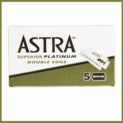 Лезвия двухсторонние для бритвы Astra Superior "Platinum", классические, для T-образных бритв и шаветок, 5 шт.
