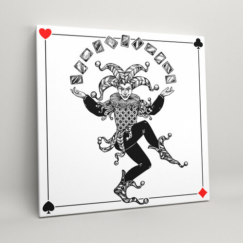 Картина на холсте (интерьерный постер) "Джокер" игры, фильмы, кино, с деревянным подрамником, размер 60x60 см