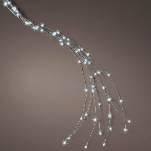 Kaemingk Гирлянда на елку 45-60 см Лучи Росы, 16 нитей, 320 холодных белых микро LED ламп с мерцанием, серебряная проволока, IP44 497016