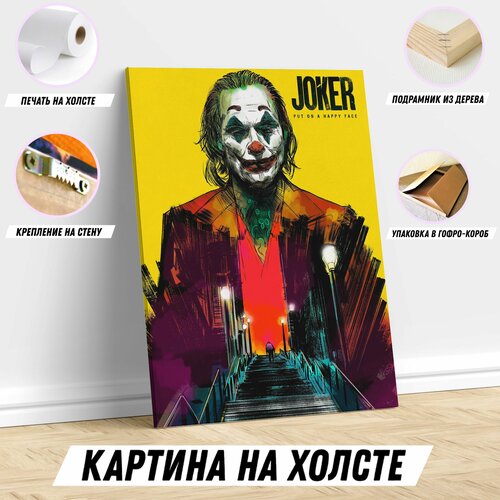 Картина на холсте Джокер / Joker постер для интерьера 50*70