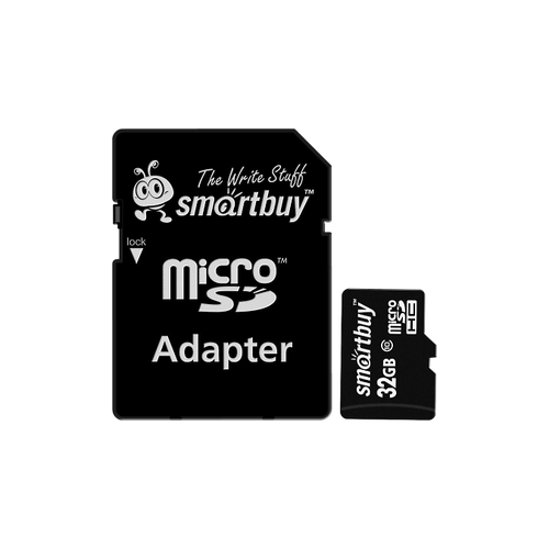 SmartBuy Карта памяти SmartBuy MicroSD HC 32 ГБ class 10 (с адаптером)